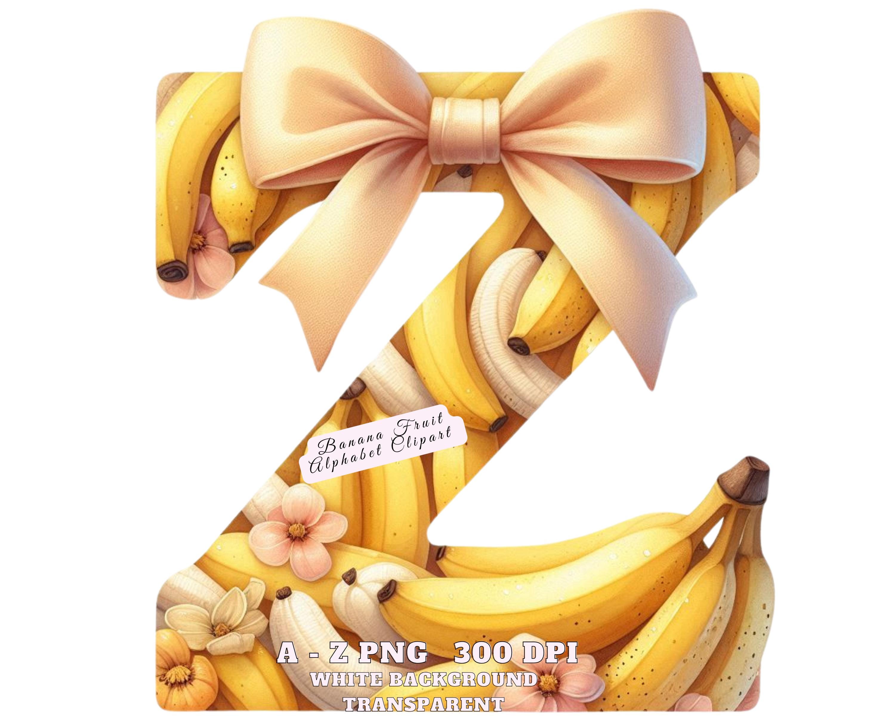 Banana Alphabet Clipart, Banana Letters PNG SVG Clipart Bundle, Banana ...