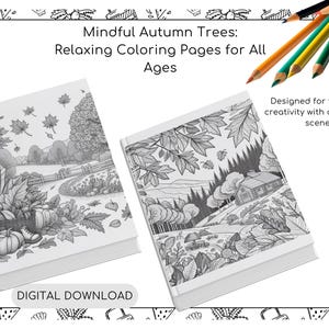 50 Autumn Leaves & Trees Coloring Pages for Neurodiverse for All Ages ...