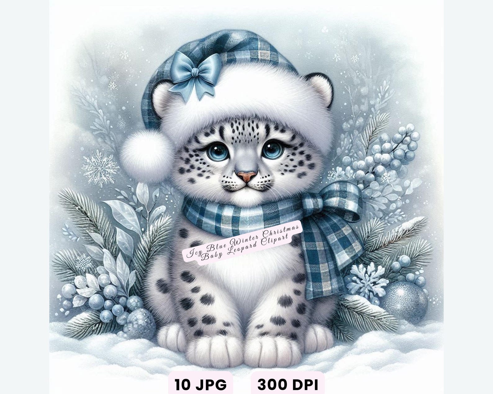 Christmas Animals Clip Art, 10 High Res Watercolor Jpgs Winter Animals ...