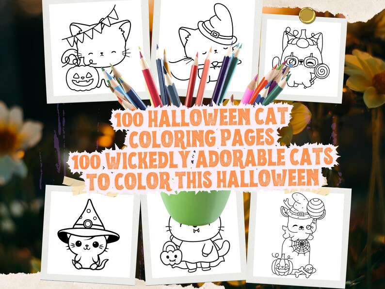 Halloween Spooky Cat Coloring Pages, Halloween Color Pages Cats, Cats ...