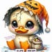 Spooky Halloween Duck Clipart, Halloween Duck Clipart, Adorable Spooky ...