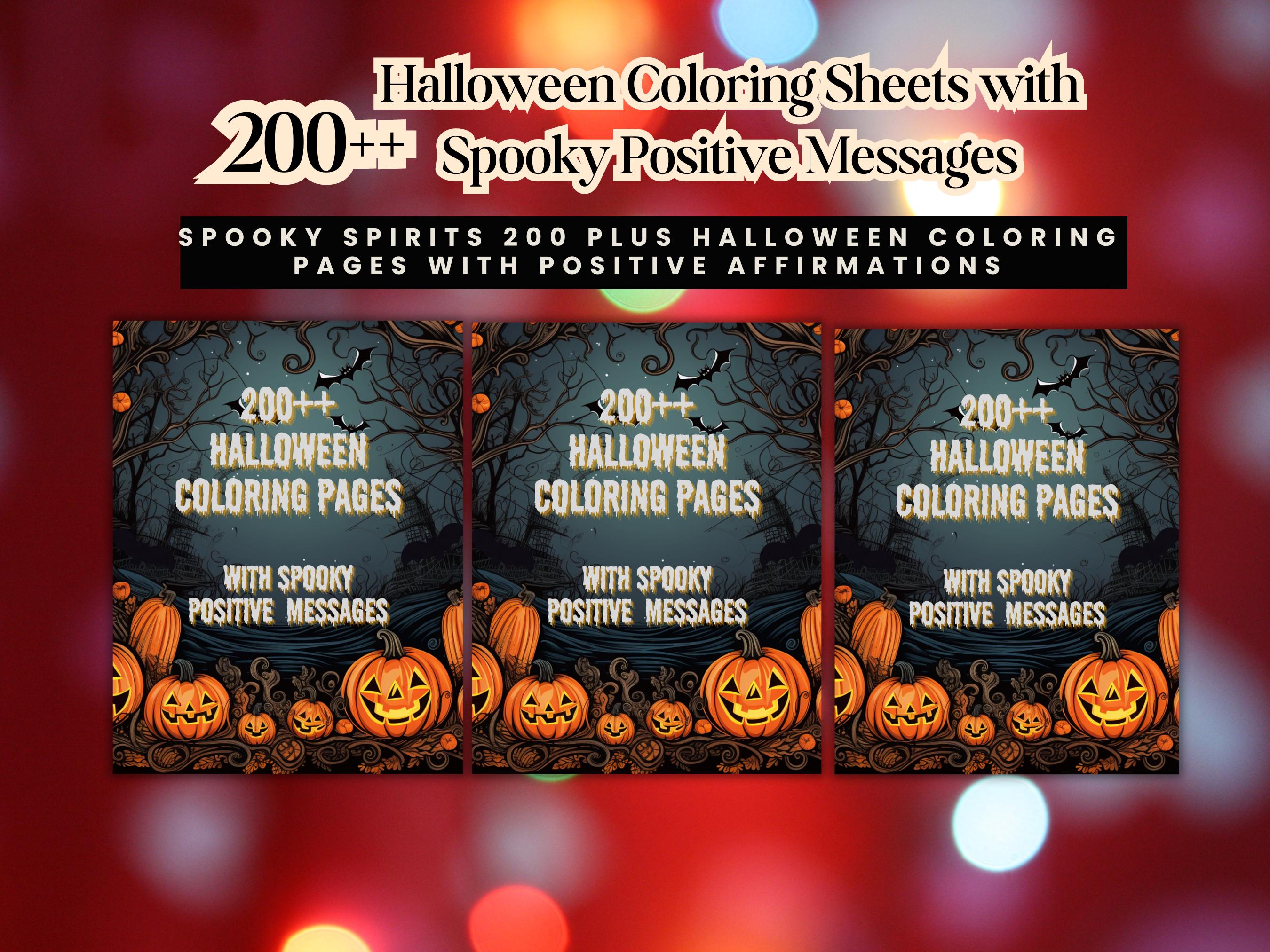 Halloween Coloring Sheets With Spooky Positive Affirmations Adult ...