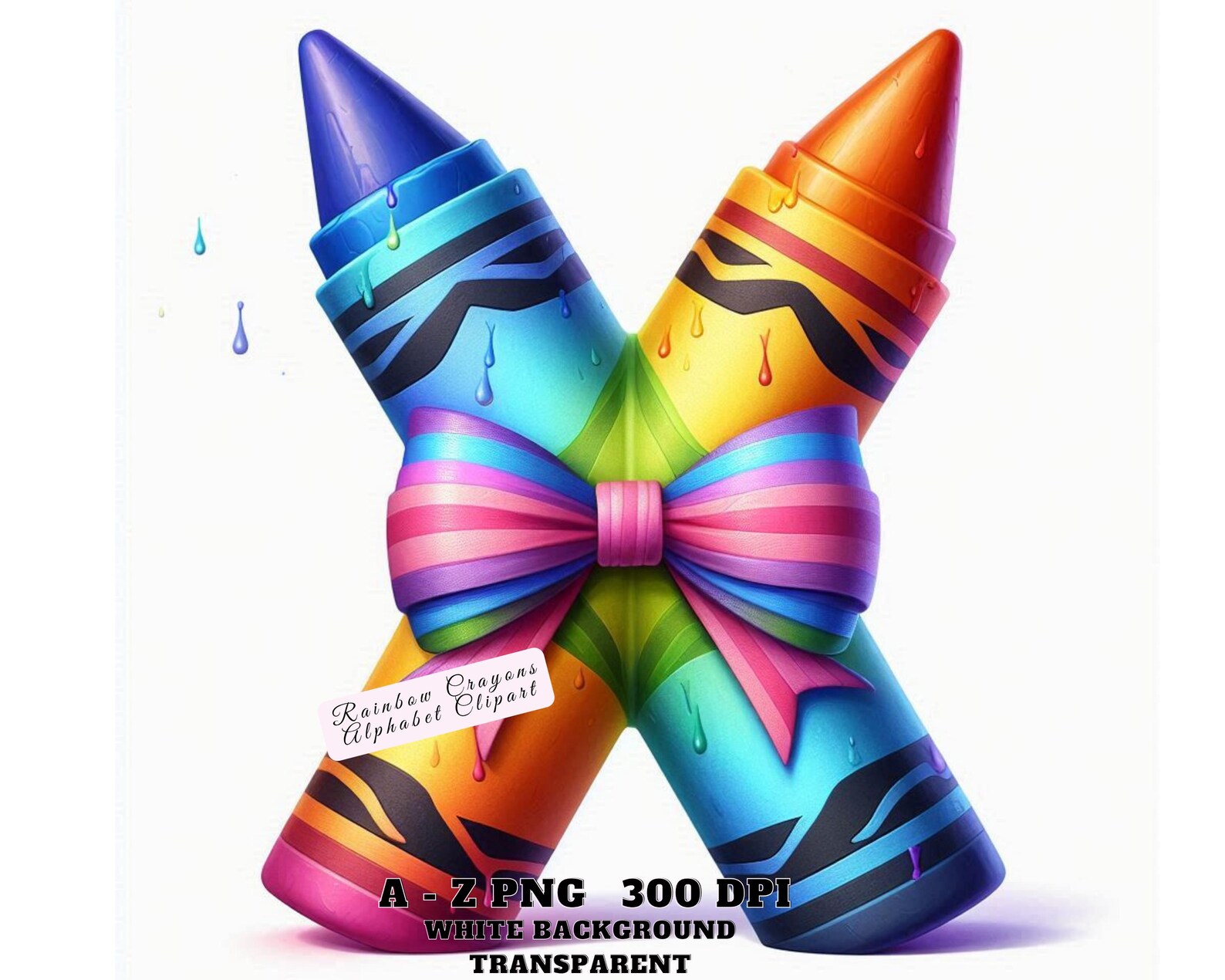 Alphabet PNG, Crayons Alphabet Clipart, Rainbow Crayon Letters A-Z PNG ...