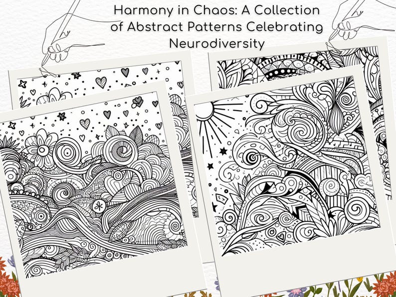 Abstract Coloring Pages Celebrating Neurodiversity, Unique Patterns for ...