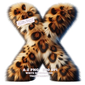 Fluffy Leopard Alphabet, Leopard Print Letters, Furry Animal Font, Wild ...