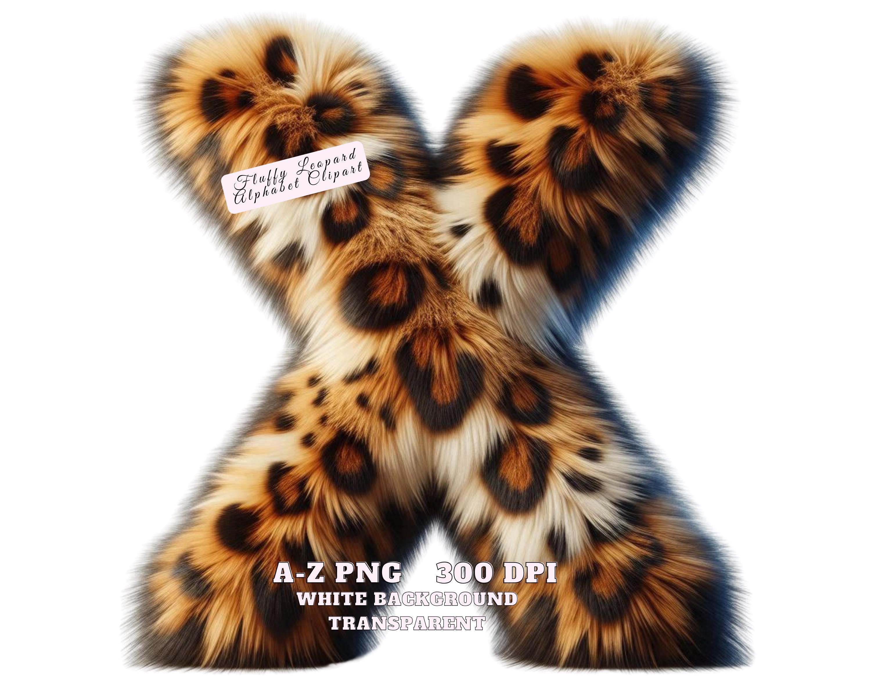 Fluffy Leopard Alphabet, Leopard Print Letters, Furry Animal Font, Wild ...