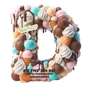 Ice Cream Alphabet Clipart, Oozing Dripping Letters PNG, Sweet Dessert ...