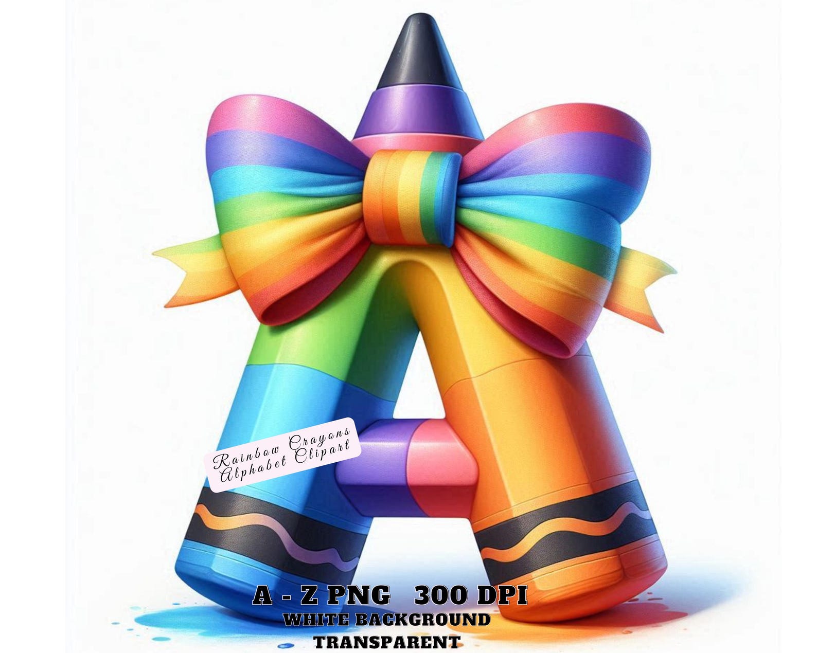 Alphabet PNG, Crayons Alphabet Clipart, Rainbow Crayon Letters A-Z PNG ...