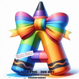 Alphabet PNG, Crayons Alphabet Clipart, Rainbow Crayon Letters A-Z PNG ...