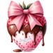Watercolor Chocolate Covered Pink Strawberries Clipart, Romantic ...