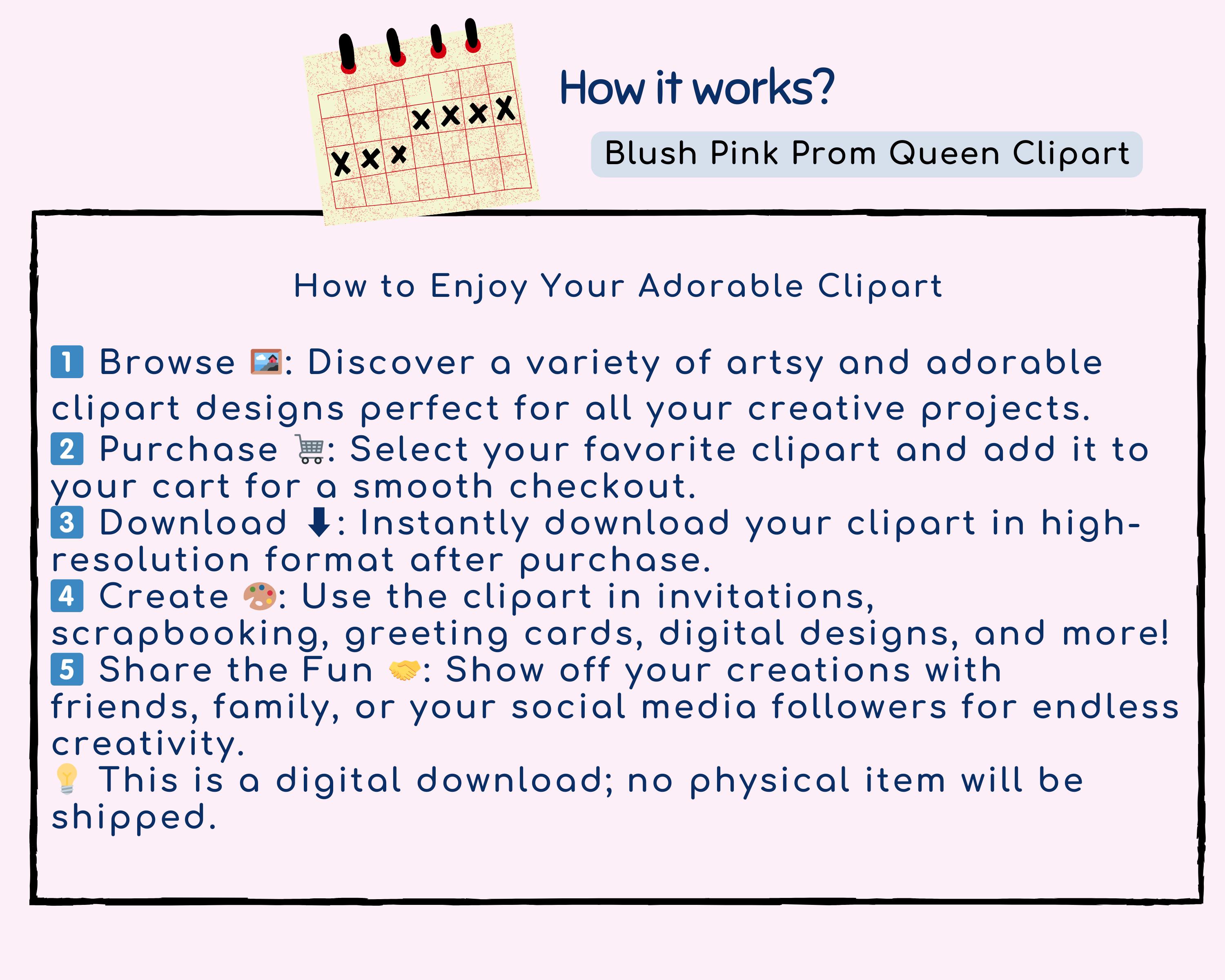 Blush Pink Prom Girl Clipart, Prom Queen PNG, Watercolor Fashion ...