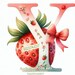 Strawberry Alphabets Clipart, PNG Digital Clip Art, Strawberry Letters ...