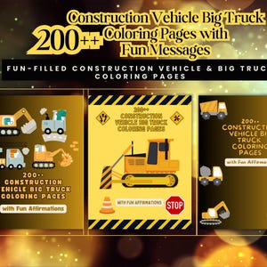 Construction Vehicle Big Truck Coloring Pages With Affirmations, Kids ...