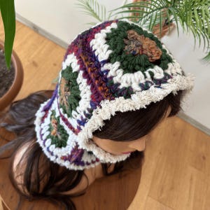 Crochet Beanie Hat Handmade,balaclava Granny Square Beany,cozy Beret ...