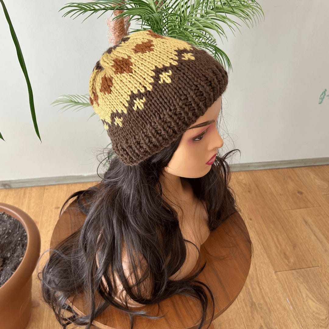 Chunky Earthy Outdoorsy Wool Beany,strech Cozy Comfy Beret,womens ...
