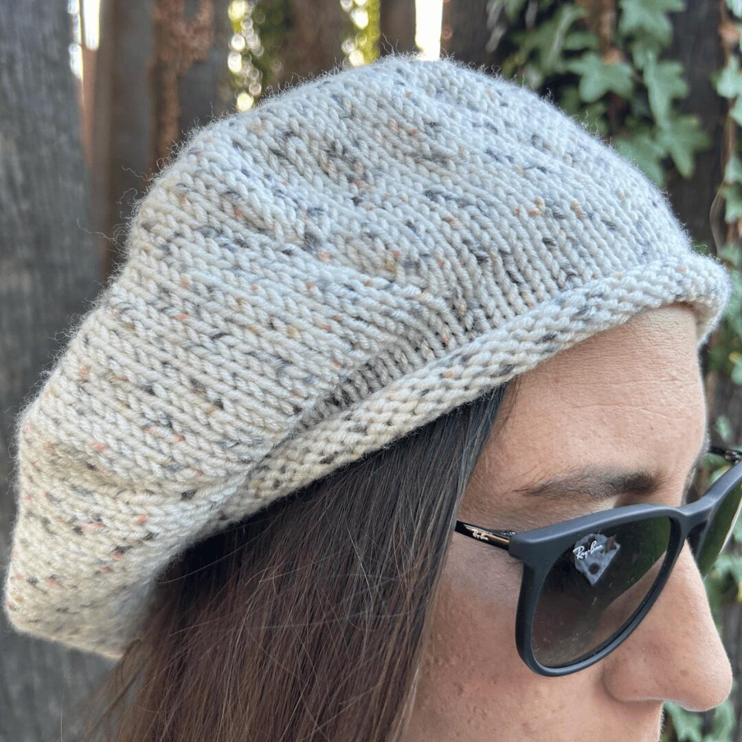 White Ecru Handmade Painter Beanie,slouchy Strechy Beret,winter Warm ...