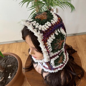 Crochet Beanie Hat Handmade,balaclava Granny Square Beany,cozy Beret ...