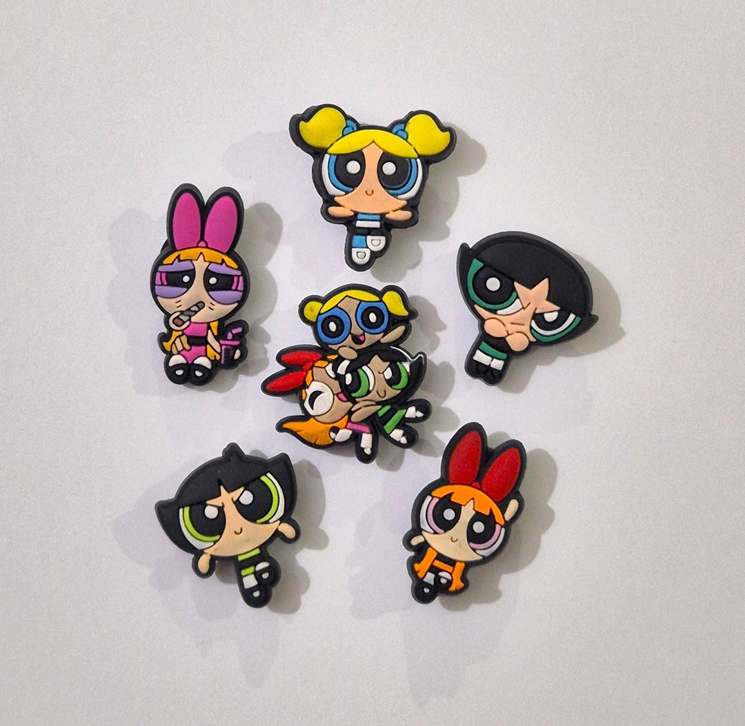 Powerpuff Girls Crocs Jibbitz Shoe Charms, Blossom Bubbles Buttercup ...