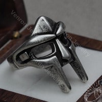 Steel MF Doom Mask Ring - Spartan Helmet Ring, Mens Silver Gladiator ...