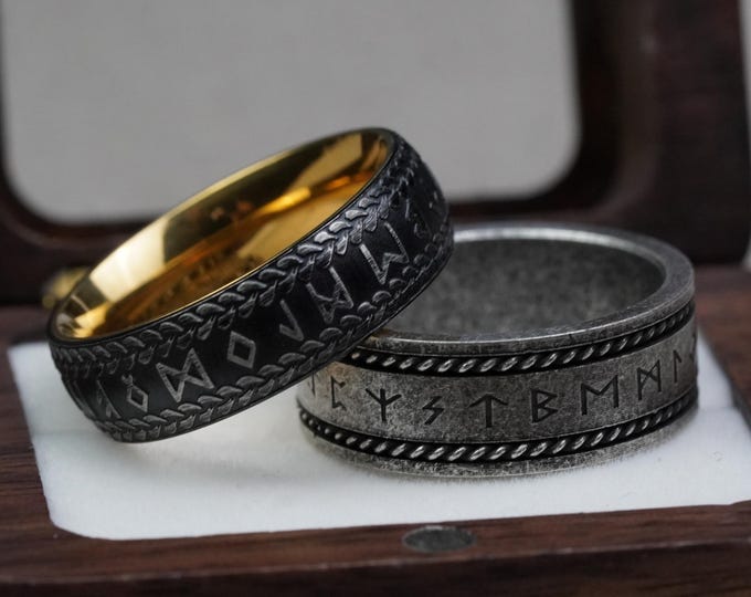 Love Runes Silver Viking Ring - Etsy UK