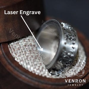 Silver Gear Spinner Ring - Stainless Steel Men's Gear Ring, Gearhead ...