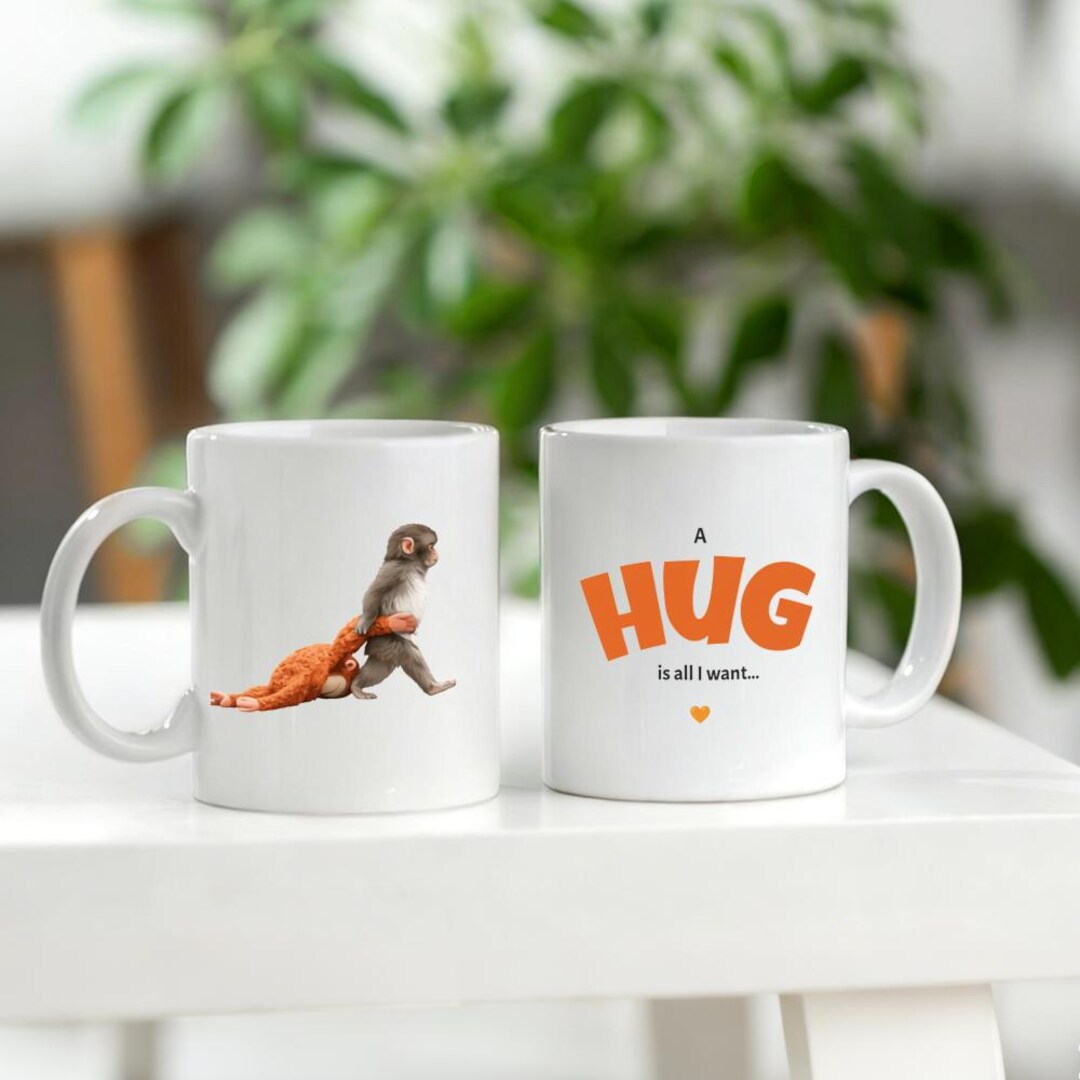 Monkey Punch Graphic Mug Cute Baby Monkey Mug Animal Lover Gift Cozy ...