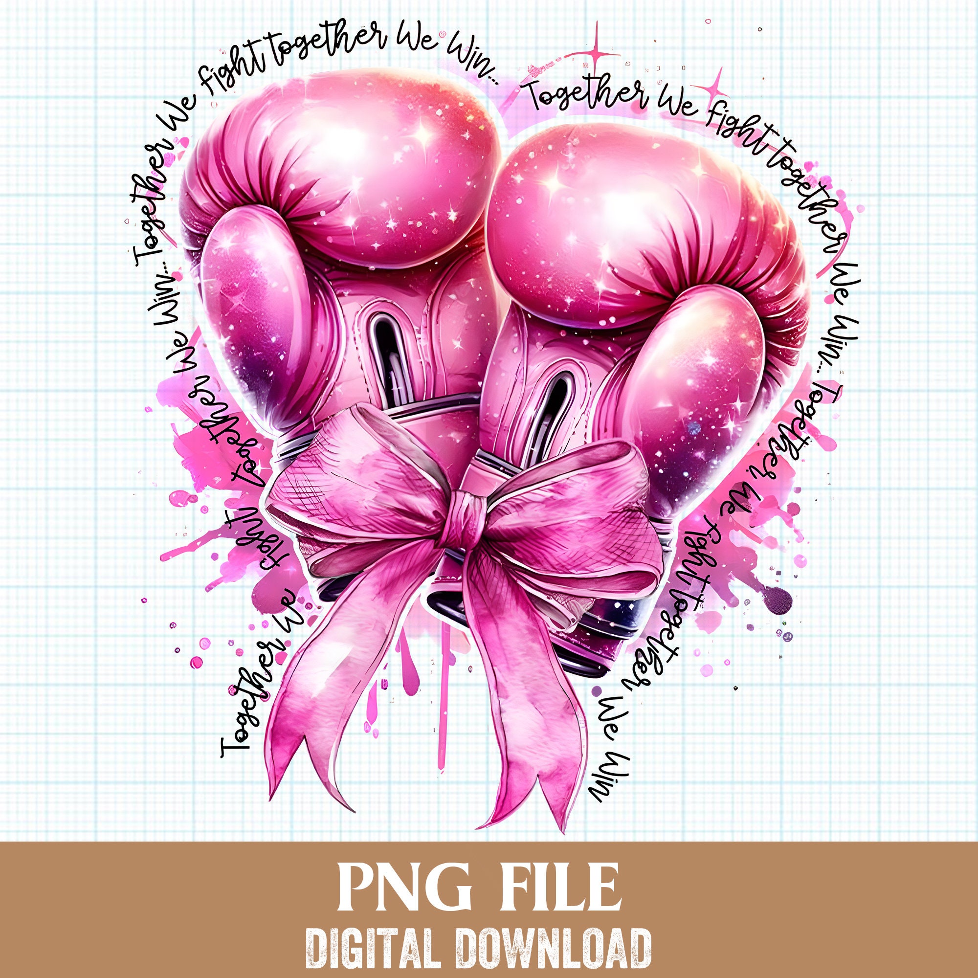 Breast Cancer Boxing Gloves Png, Breast Cancer Toghether We Fight Png ...