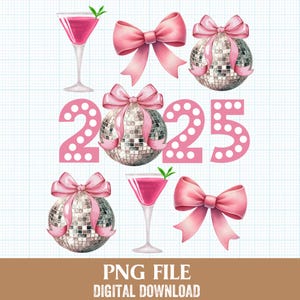 Happy New Year 2025 PNG, Disco Ball New Year's Png, Retro Party Clipart ...