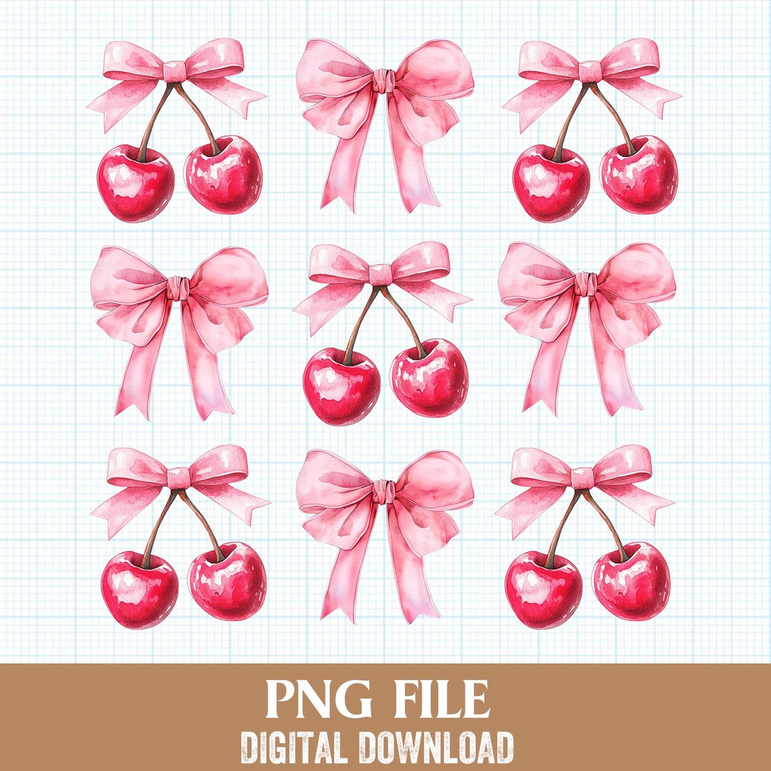 Cherry Coquette Png, Cherry Png, Love You Cherry Much Png, Pink Bow Png ...