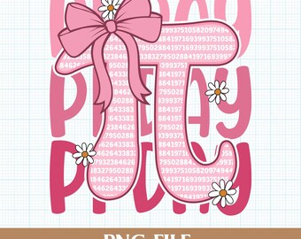 Pink Pi Day Coquette PNG, 3.14 Day PNG, Teacher Math Png, Pi Day Bow ...