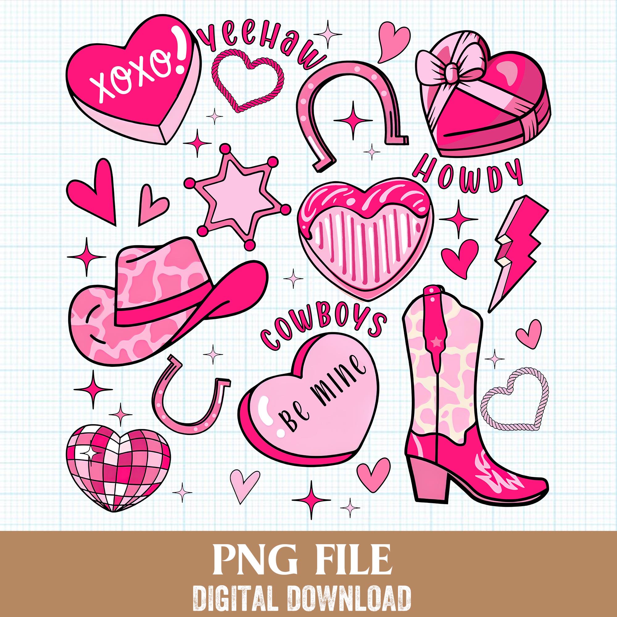 Retro Howdy Valentine Png, Valentine Cowboy Western PNG, Western ...
