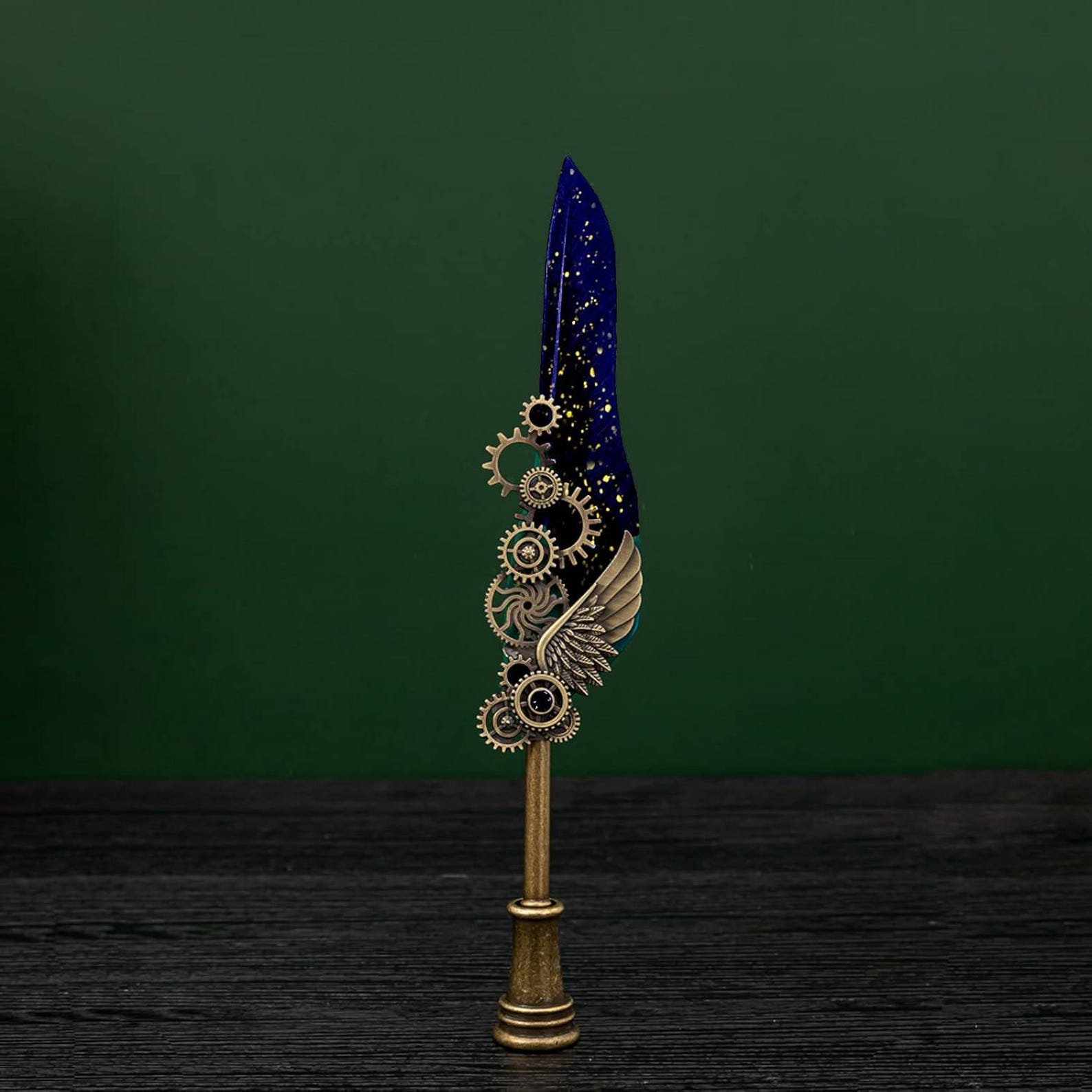 Wicca Feather Quill Pen Set, Witch Home Decor Writing Instrument ...