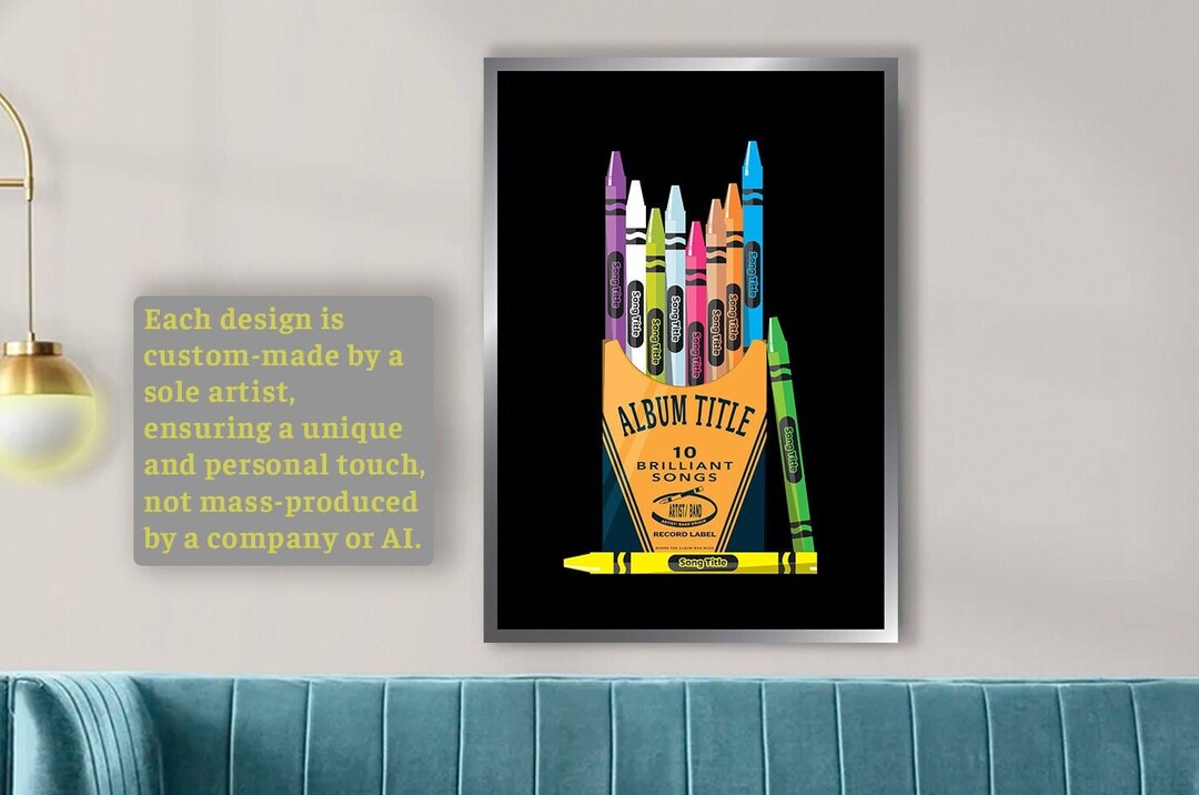 Custom Music Album Crayons Art Posters Unique Design - Etsy