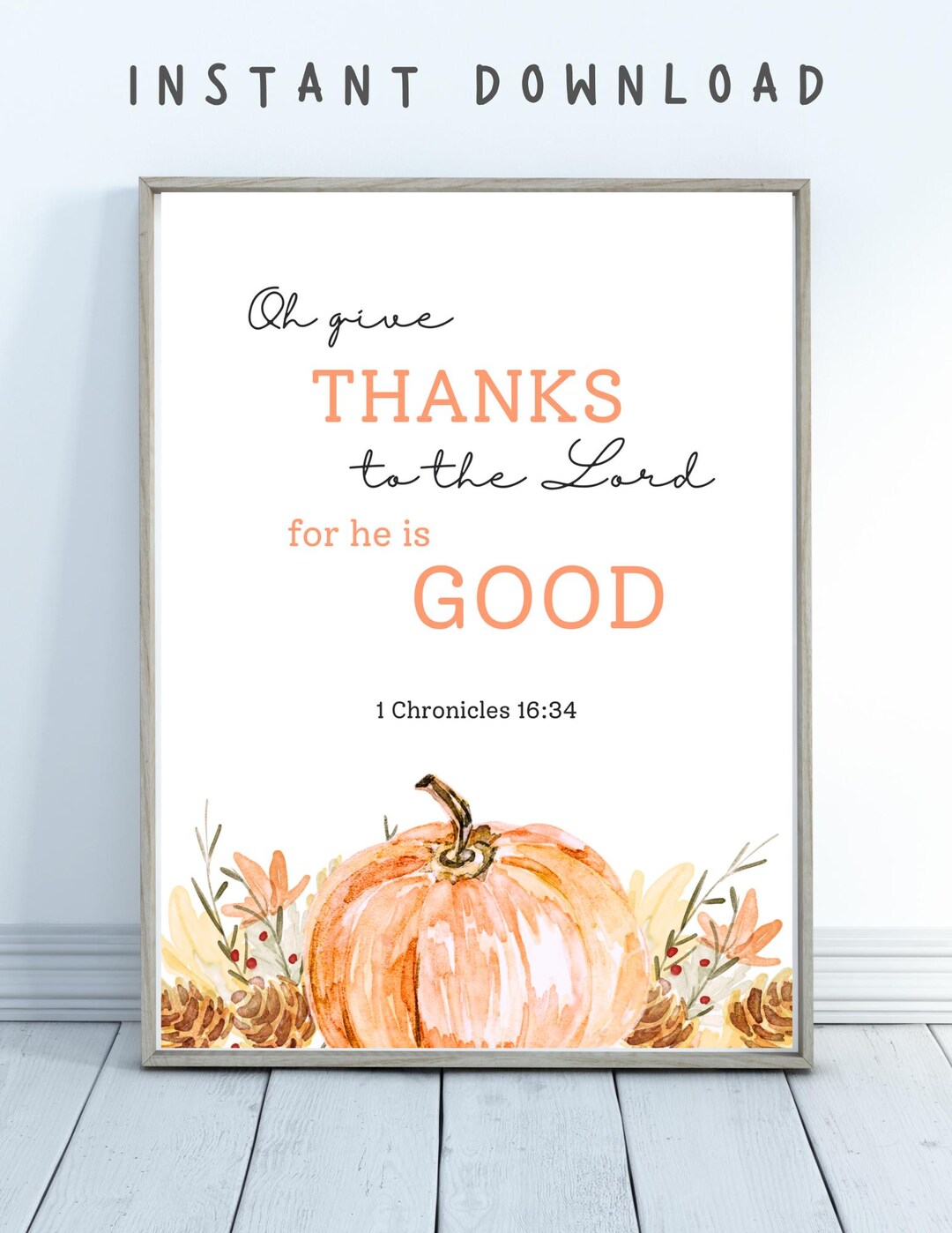 Fall Printable Thanksgiving Wall Art Christian Scripture Art for ...