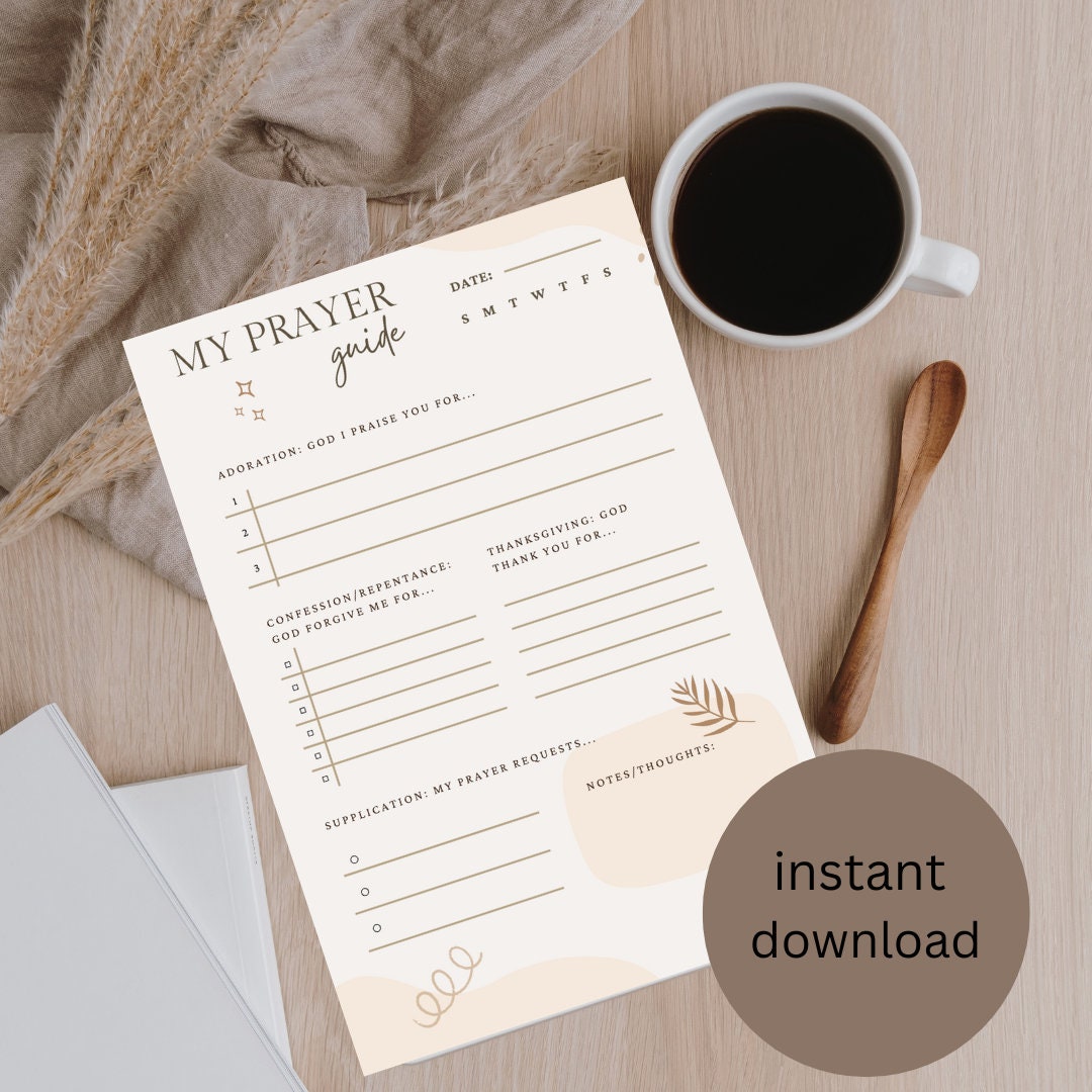 Prayer Guide Printable Daily Prayer Guide ACTS Prayer - Etsy