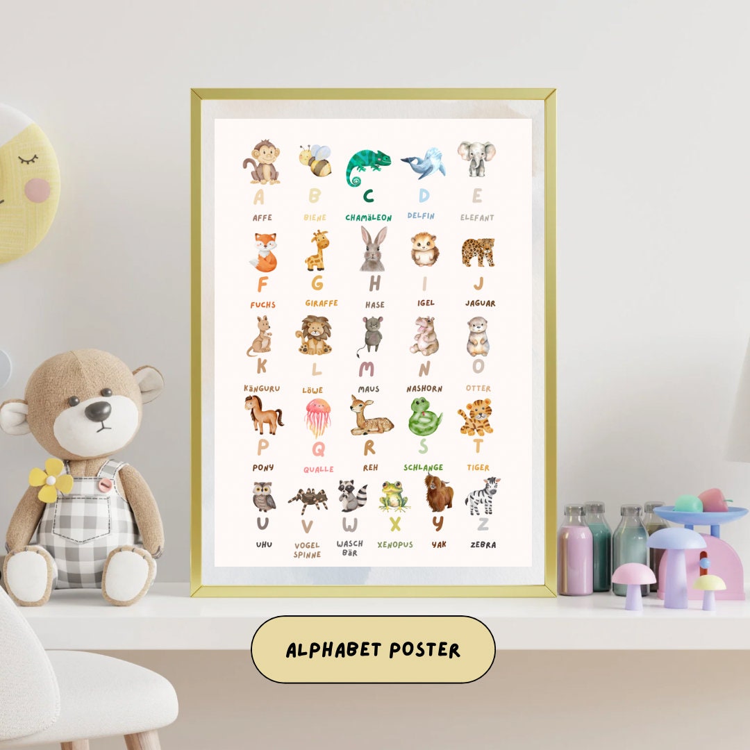 Poster Alphabet Animals - Etsy