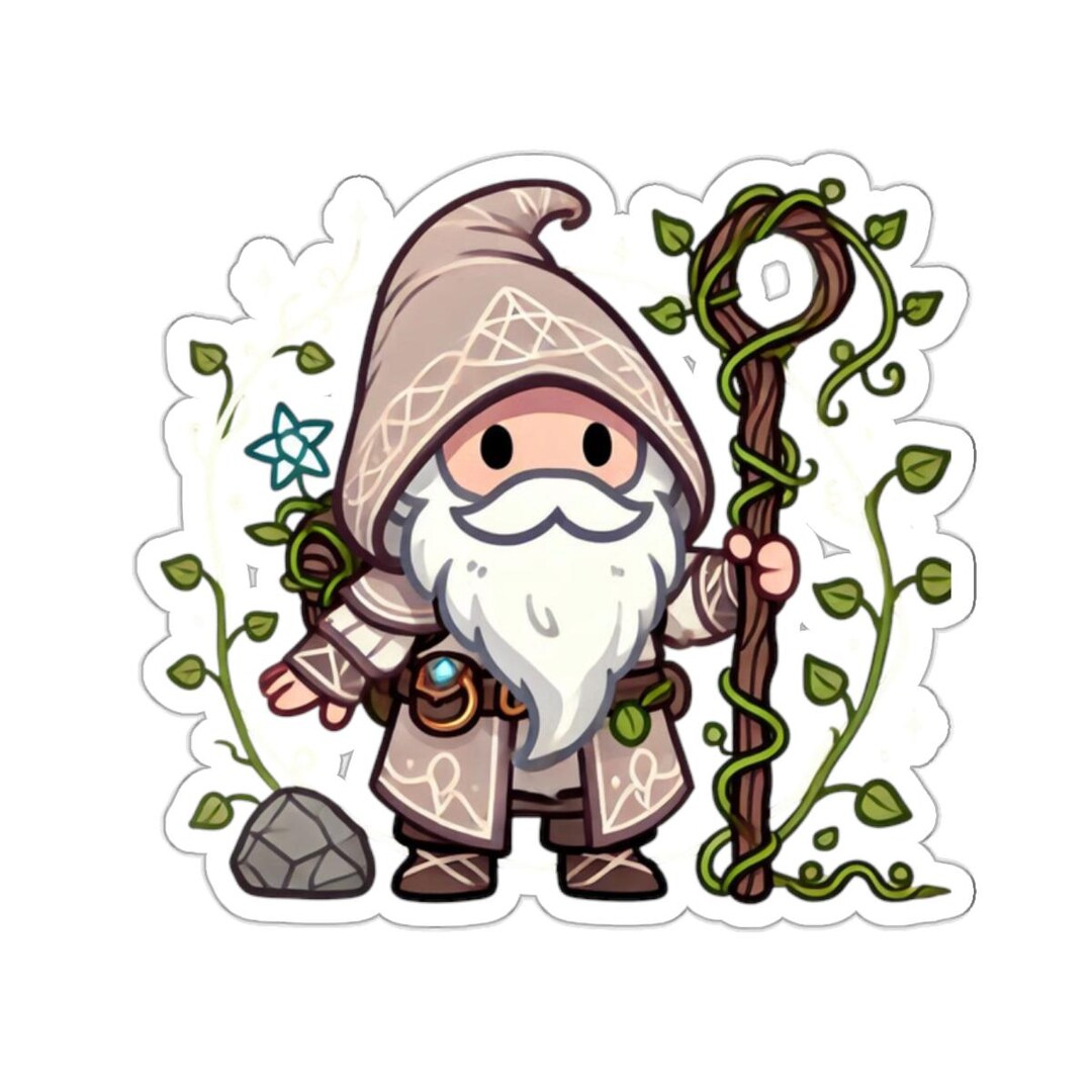 Cute TTRPG Decals, Gnome Druid, TTRPG Gift Stickers for Laptop ...