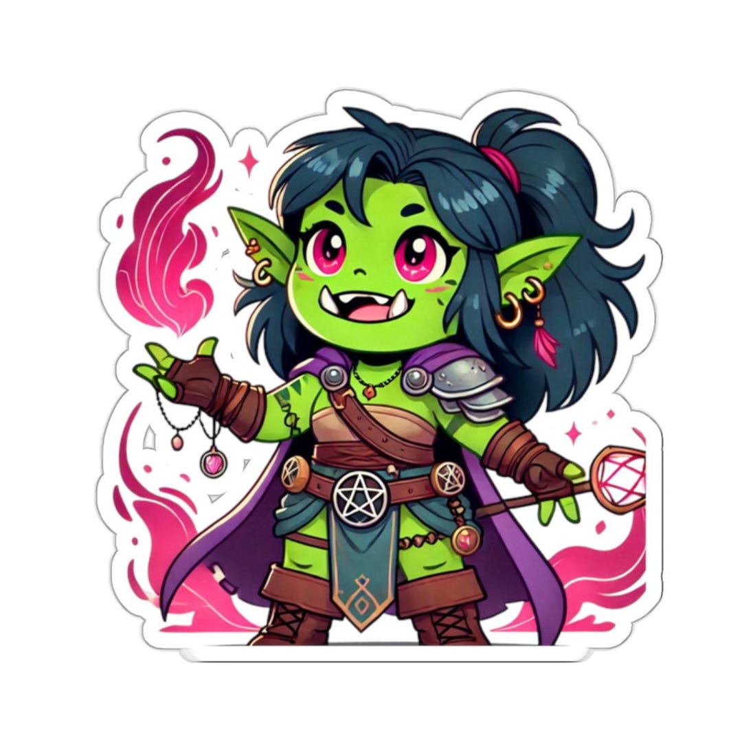 Orc Sorcerer, Cute TTRPG Decals, Stickers for TTRPG and Dnd Fans ...