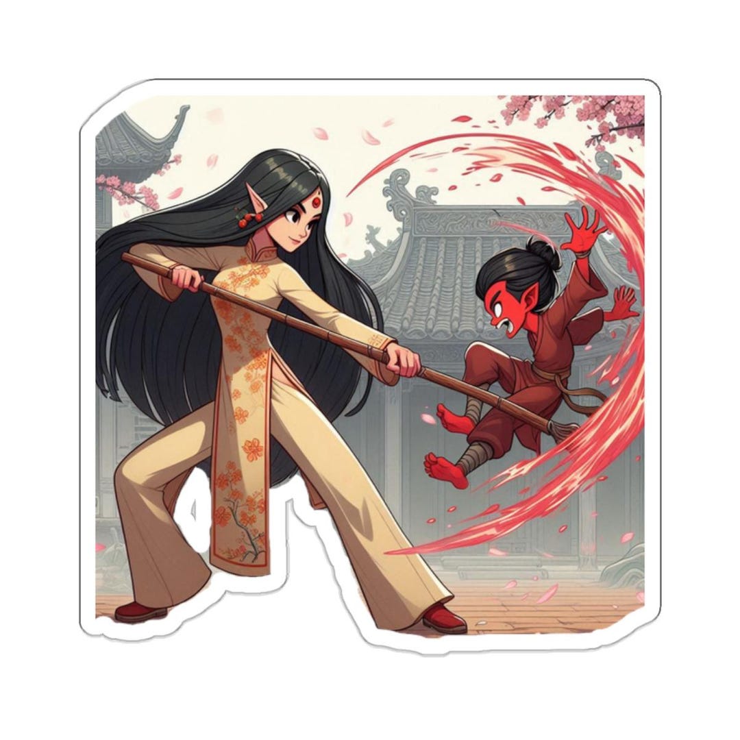 Playable TTRPG, Elf Monk, Dnd Characters, Kiss-cut Stickers, Species ...