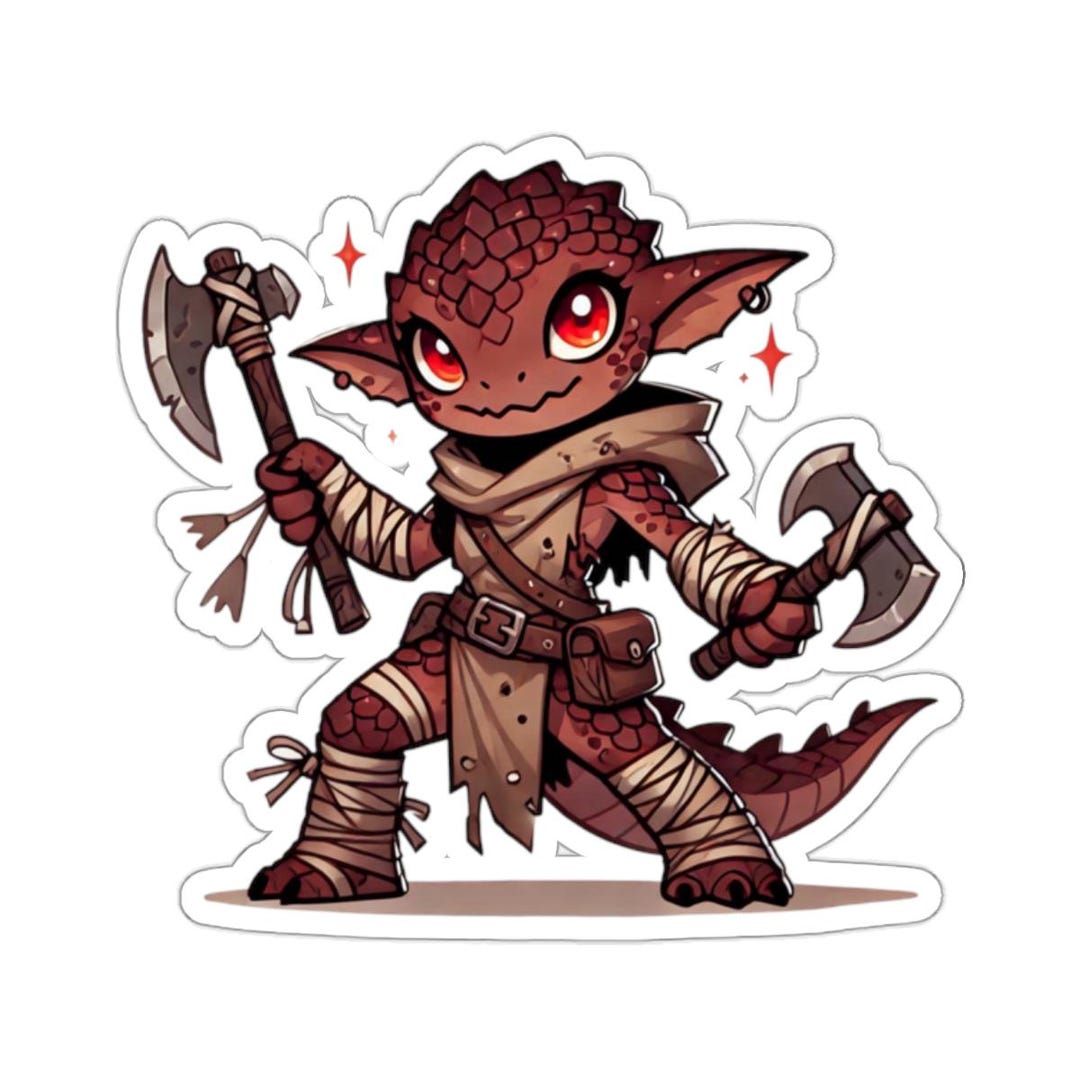 Kobold Fighter Decal, Playable DND TTRPG Characters Stickers, Playable ...
