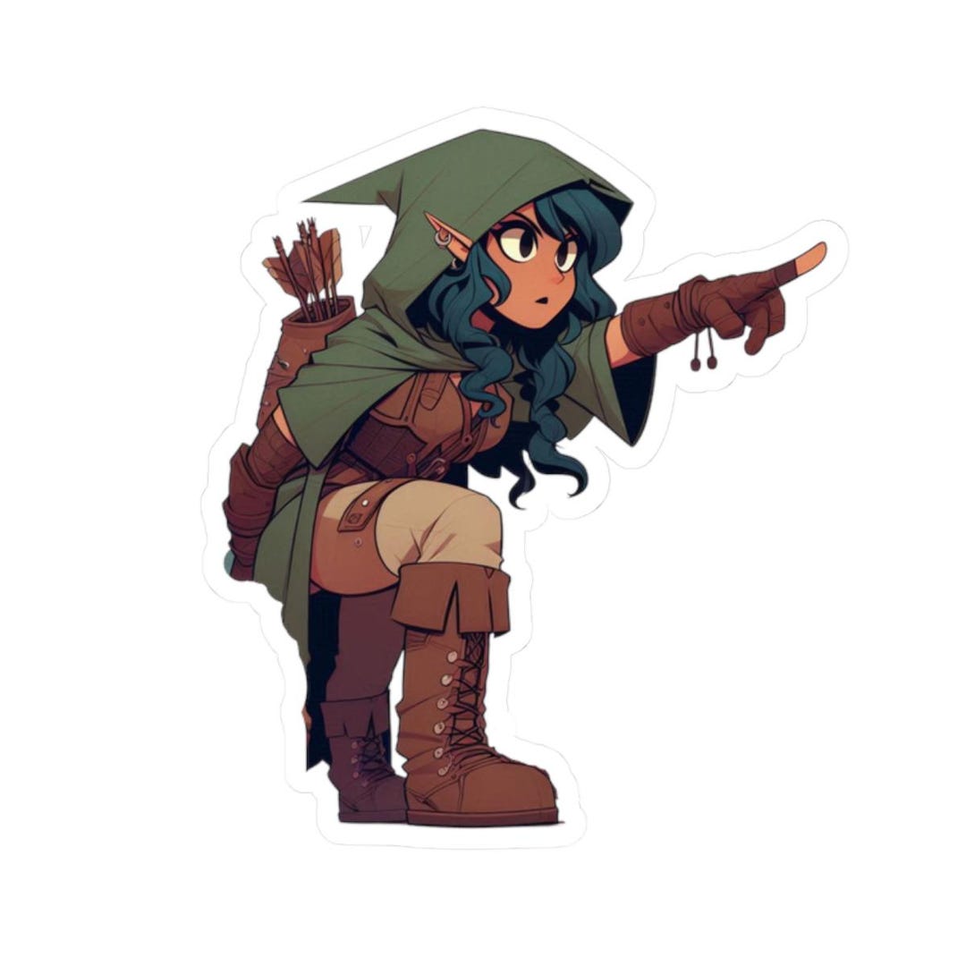 Large and Small Fantasy Dnd/ttrpg Goliath Ranger Character Stickers ...