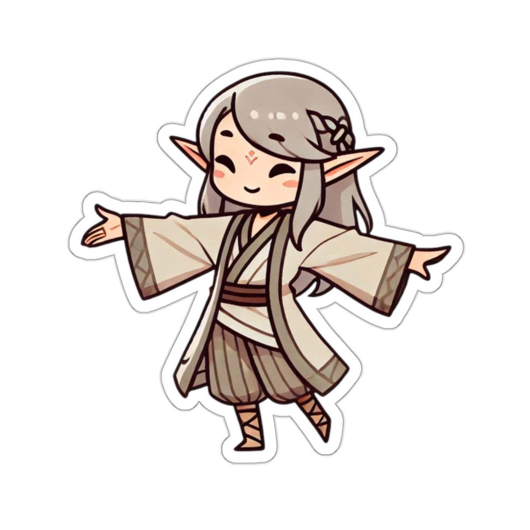 Elf Monk Cute Playable Characters TTRPG RPG High Fantasy Dnd Cute Style ...