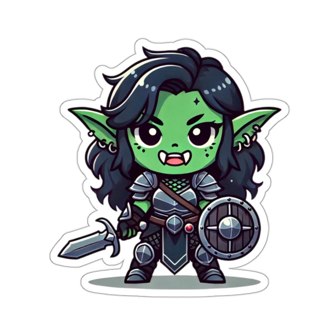 Orc Paladin, Cute TTRPG Decals, Stickers for TTRPG and Dnd Fans, Laptop ...