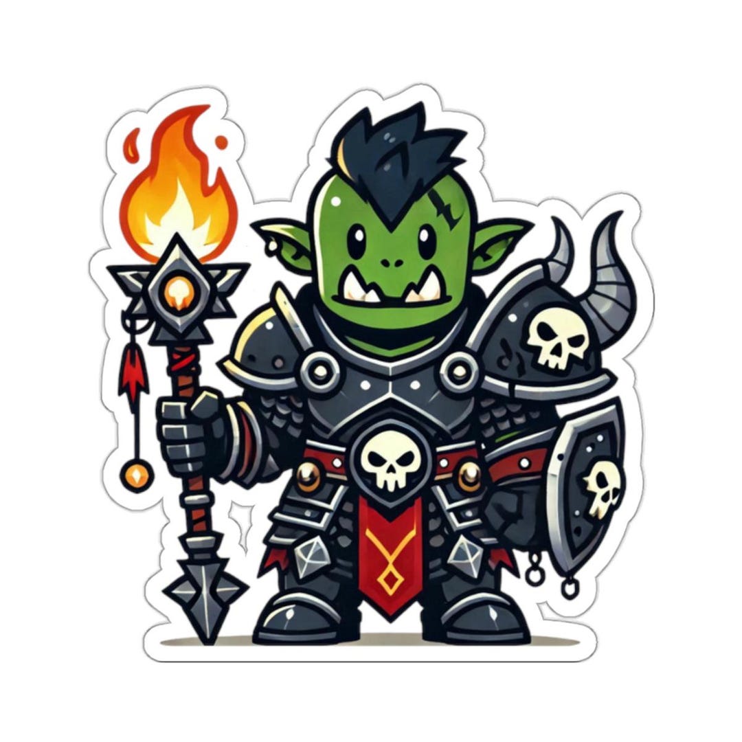 Orc Paladin, Cute TTRPG Decals, Stickers for TTRPG and Dnd Fans, Laptop ...
