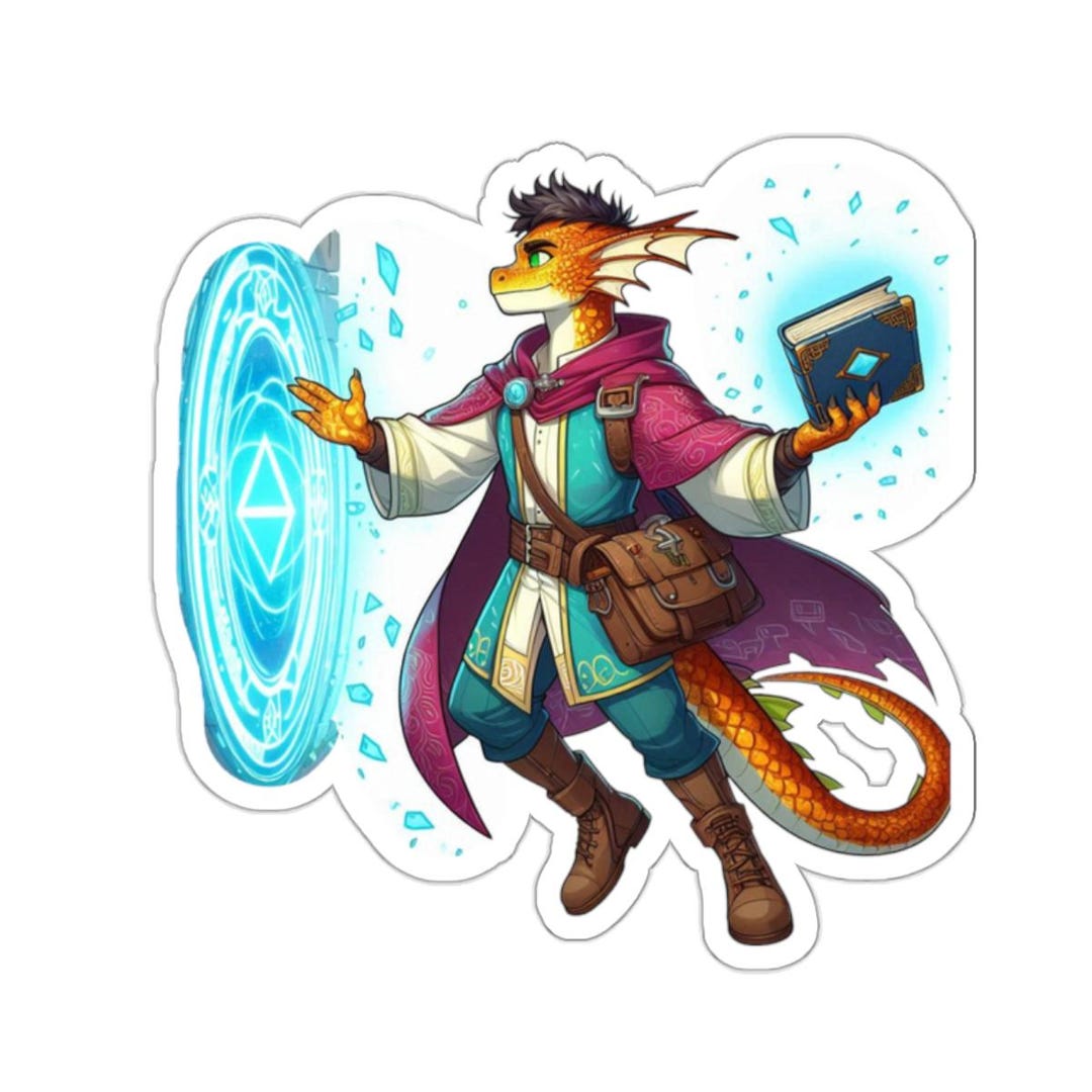 Large and Small Fantasy Dnd/ttrpg Dragonborn Wizard Character Stickers ...