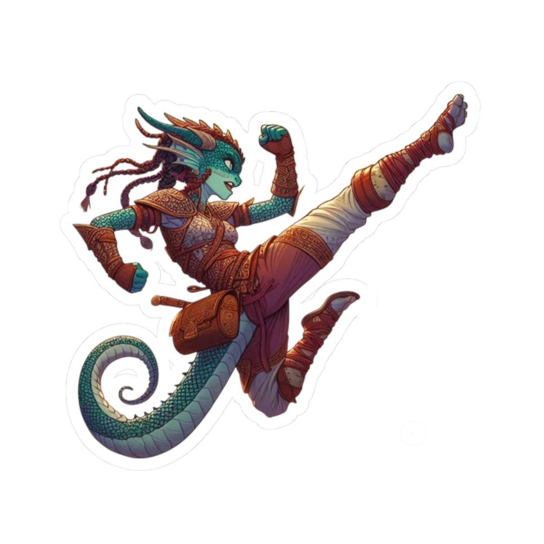 Dragonborn Monk Sticker: Fantasy TTRPG Gamer Gift - Etsy