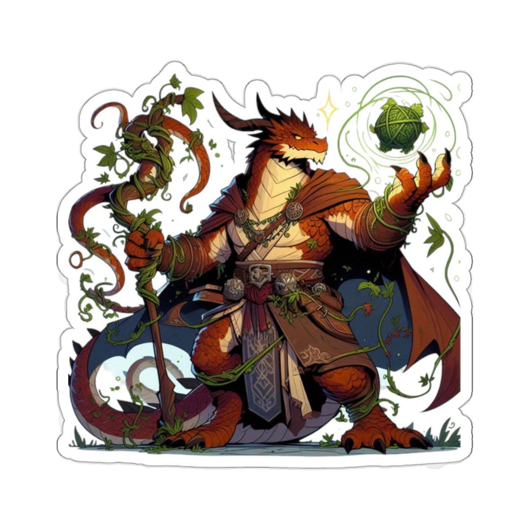 Fantasy Dnd/ttrpg Dragonborn Druid Character Stickers - Gifts for ...