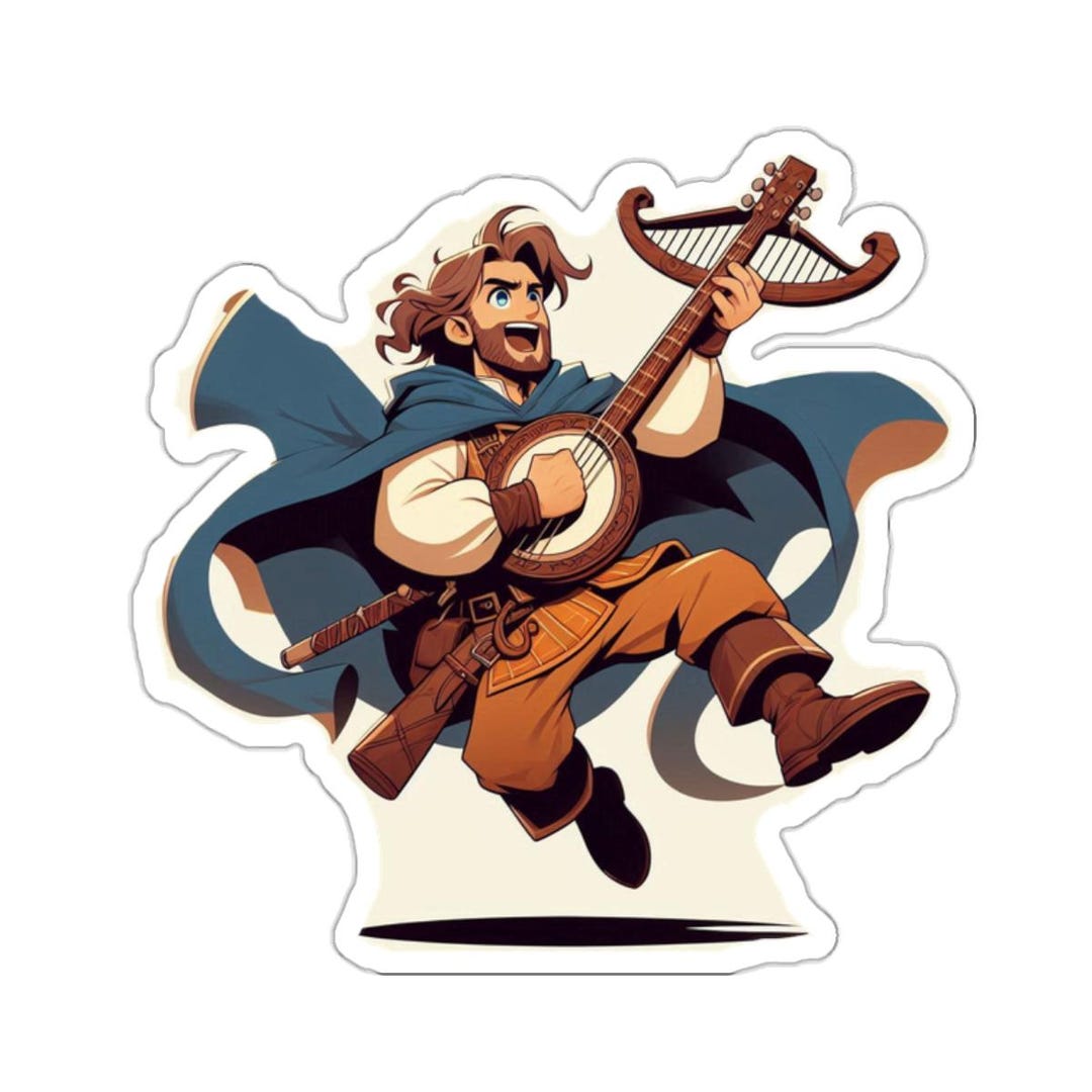 Playable TTRPG, Human Bard, Dnd Characters Kiss-cut Stickers, Species ...