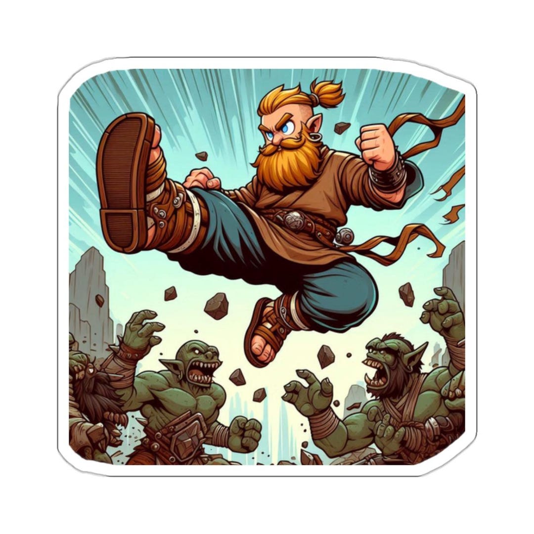 Playable TTRPG, Dwarf Monk, Dnd Characters, Kiss-cut Stickers, Species ...