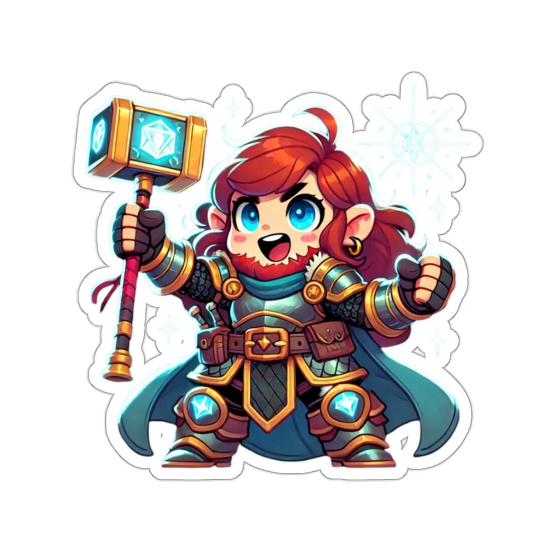 Dwarf Fighter Decal Stickers, Playable Dnd Characters, Fantasy RPG ...
